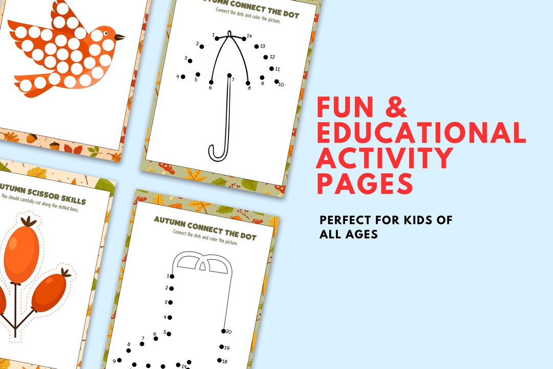 Autumn Scissor Skills Activity Pages | Printable Fall / Autumn Cutting ...