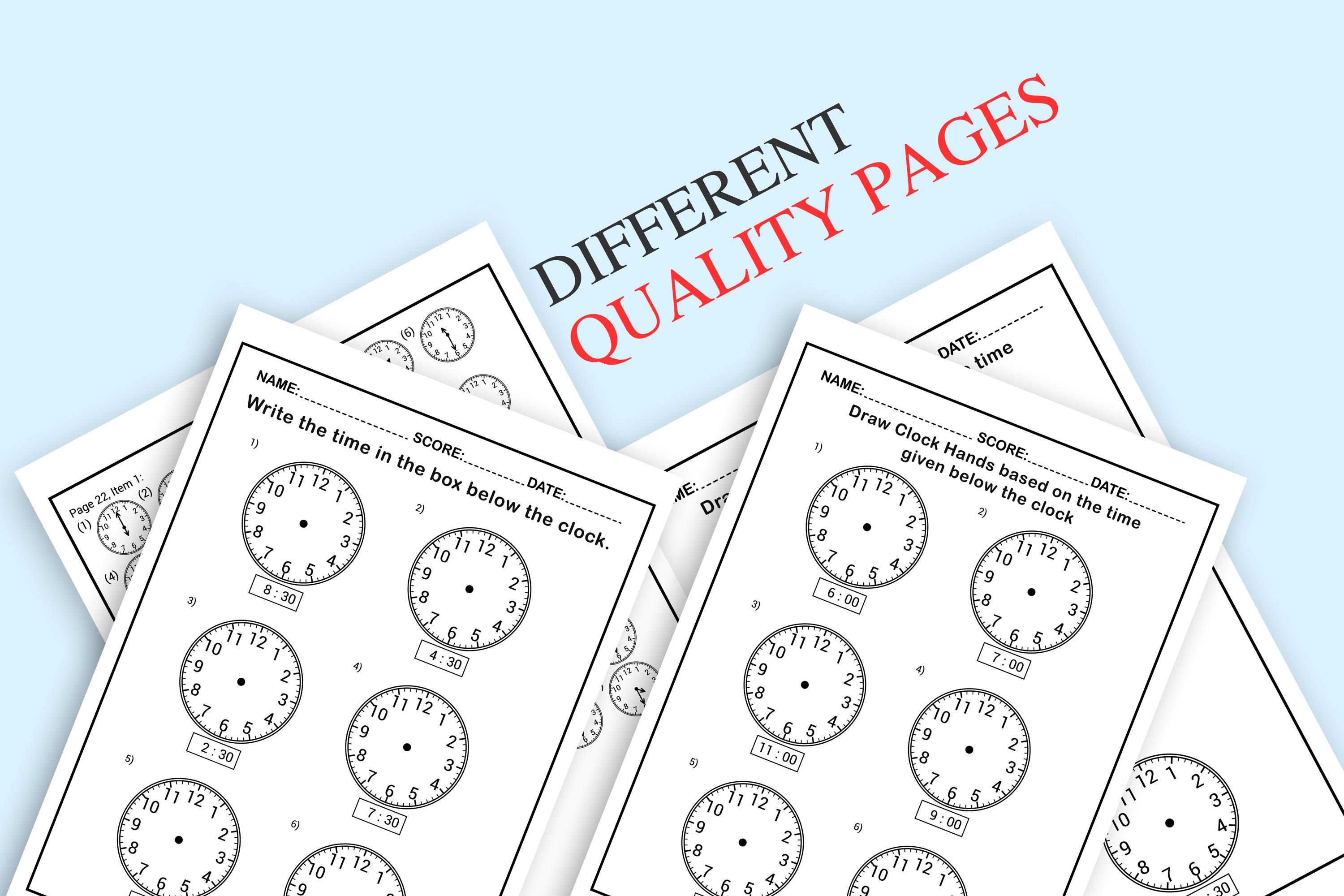 Printable Telling Time Worksheets for Kids | Clock Practice | 'half ...