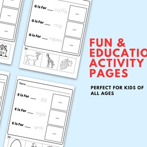 Printable Cut and Paste Letter Tracing Pages for Children - Etsy
