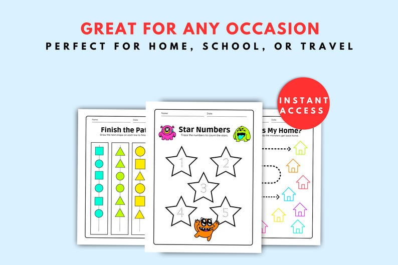 Printable Halloween Monster Spooky Activity Book for Kids Ages 3-7 ...