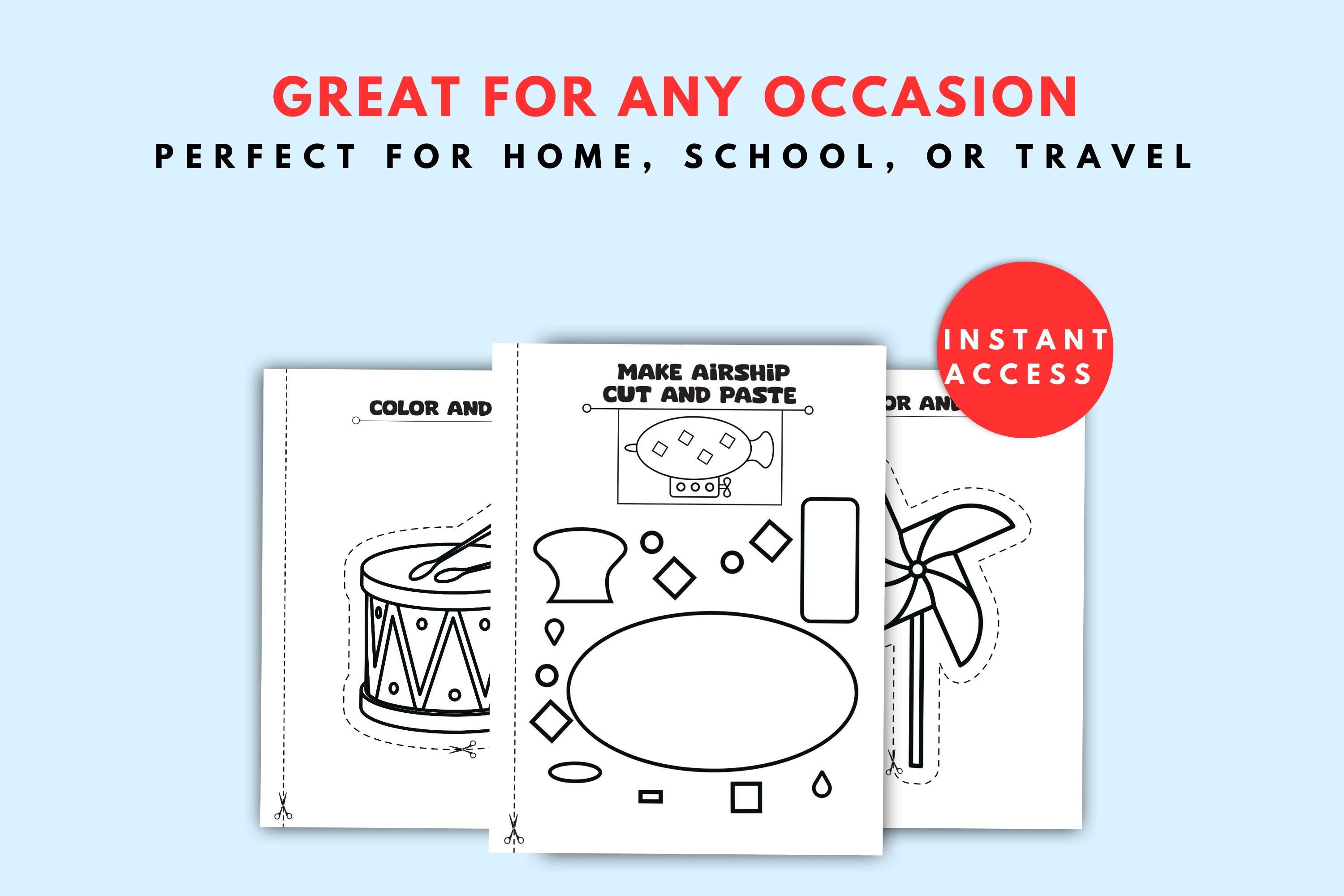 Kids Scissor Skills Printable | Tracing and Coloring Activity Pages ...