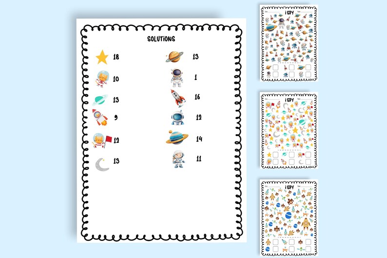 I Spy Space Printable Game Fun Educational Activity for Kids Outer ...
