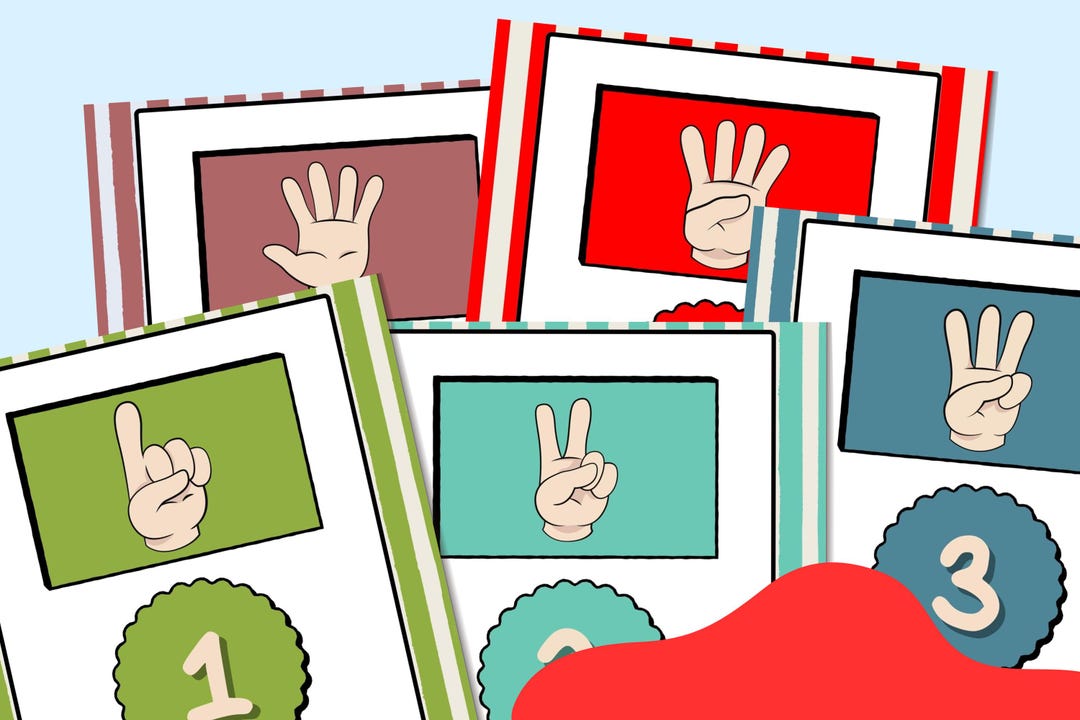 Hand Sign Counting Flashcards /poster| Printable Number Learning Cards ...