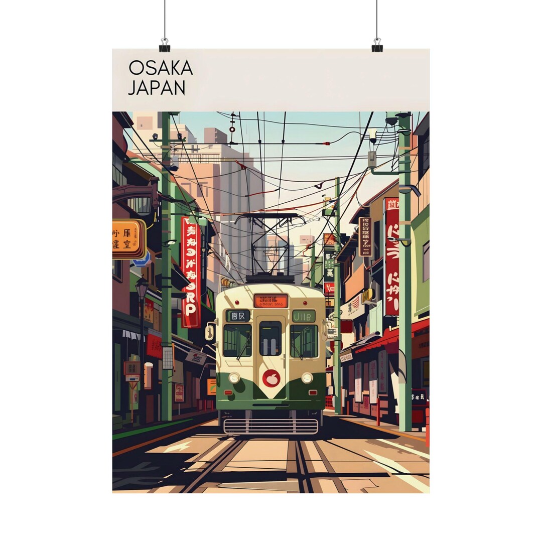 Japanese Poster Osaka Retro Streetcar Wall Art | Vintage Tokyo ...