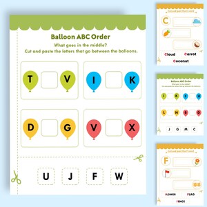 Alphabet Balloon-themed Printable Activity Pages for Kids | Educational ...