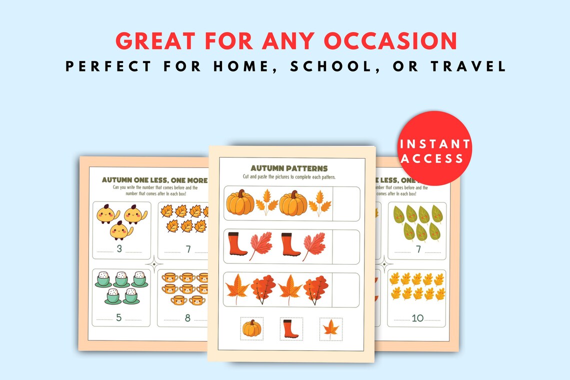 Autumn Cut-out and Paste Activity Pack | Printable Fall Craft for Kids ...