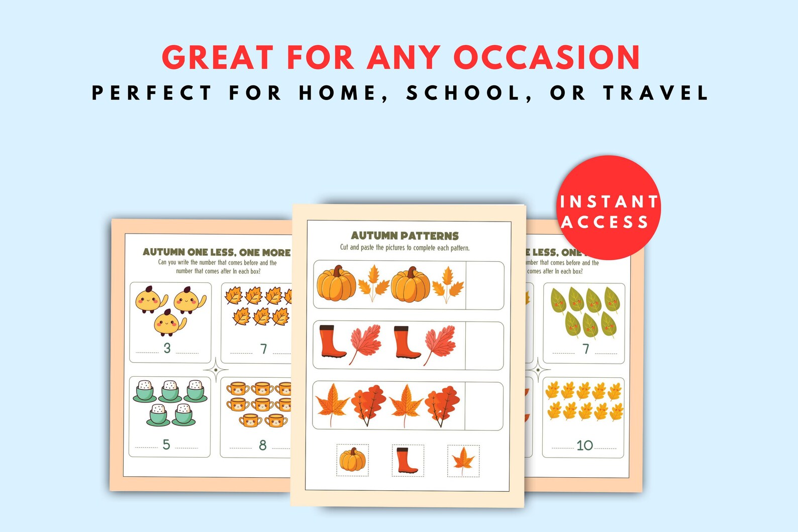 Autumn Cut-out and Paste Activity Pack | Printable Fall Craft for Kids ...