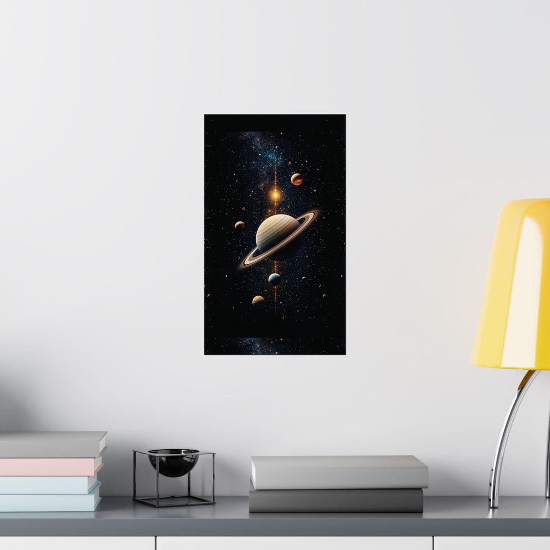 Modern Space Art, Galaxy Poster Planets Astronomy Wall Arts, Celestial ...