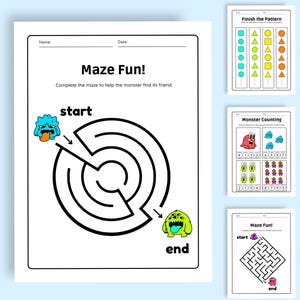 Printable Halloween Monster Spooky Activity Book for Kids Ages 3-7 ...