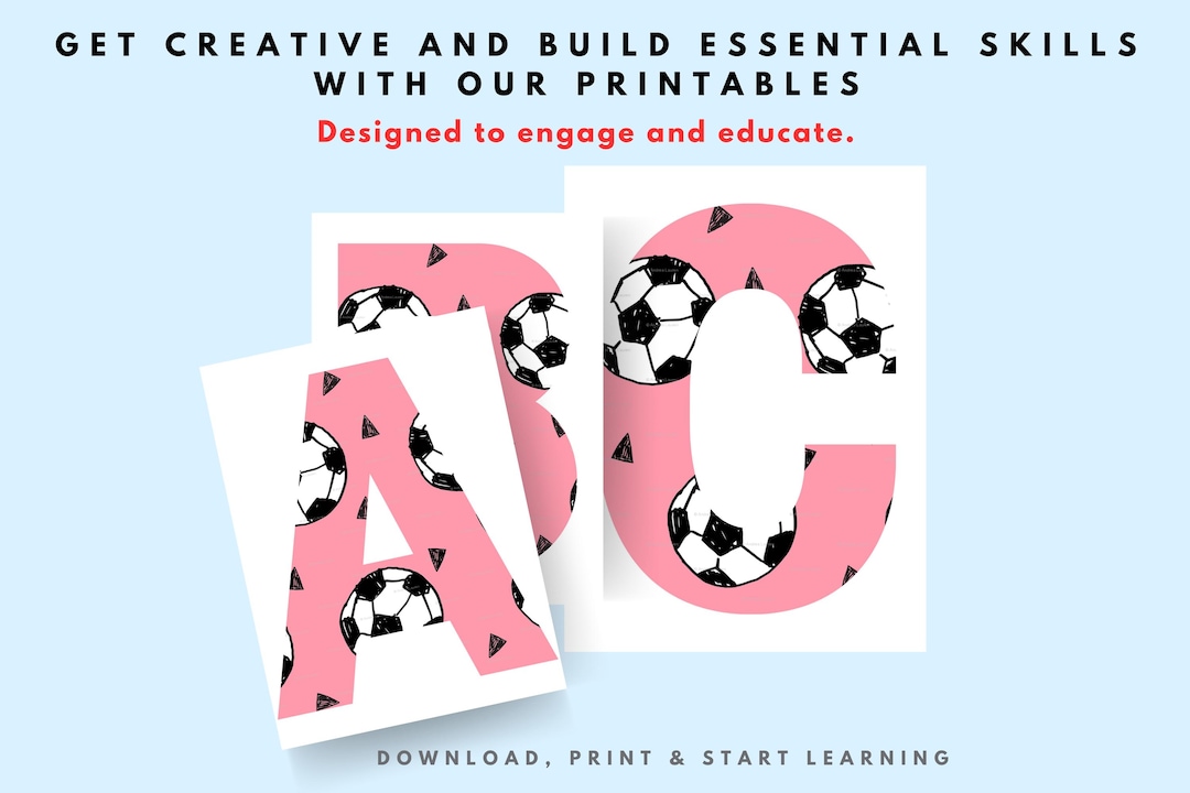 Soccer-themed Printable Alphabet Letters | Custom Sports Wall Art ...