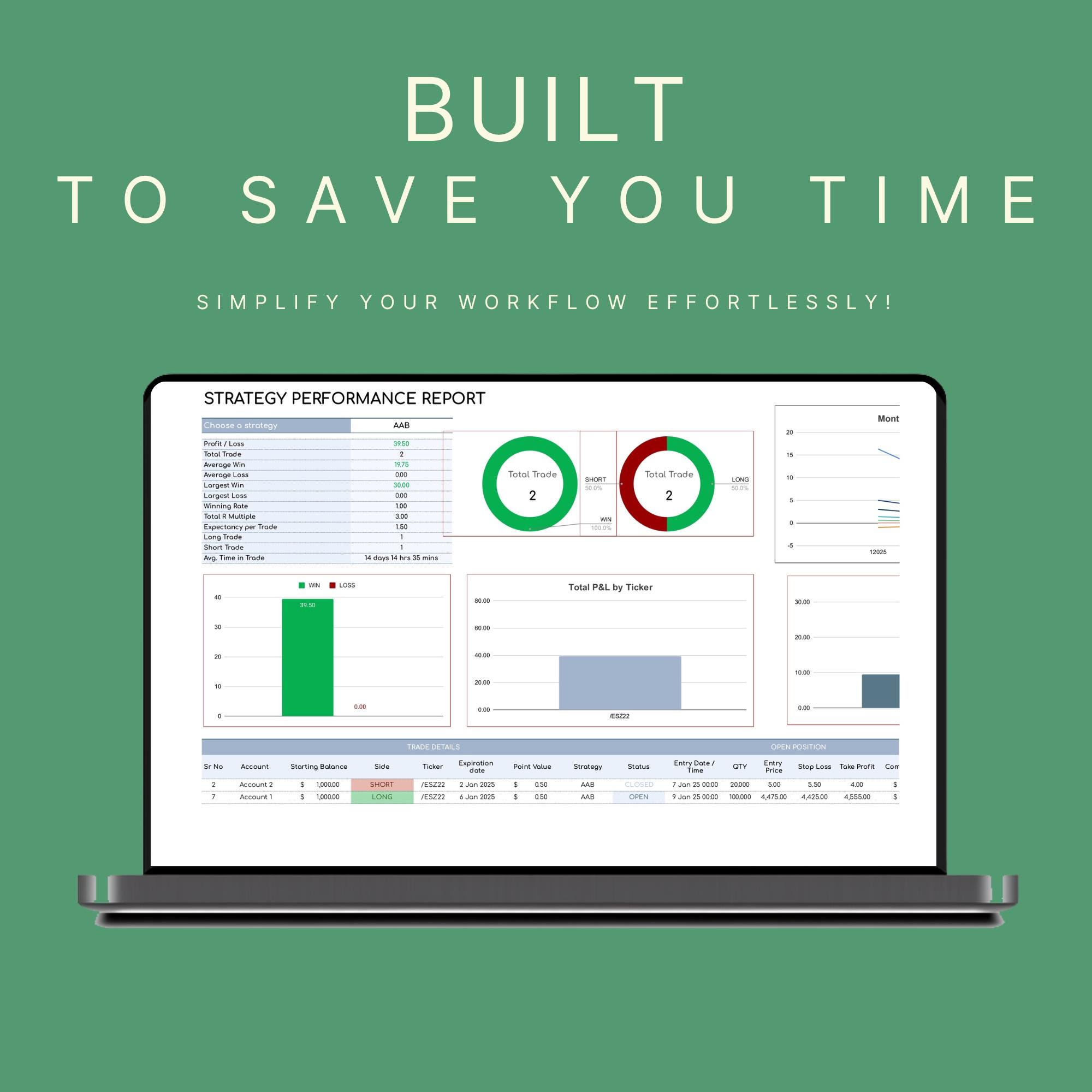 Trading Journal Spreadsheet: Trade Tracker, Automated Dashboard (google ...