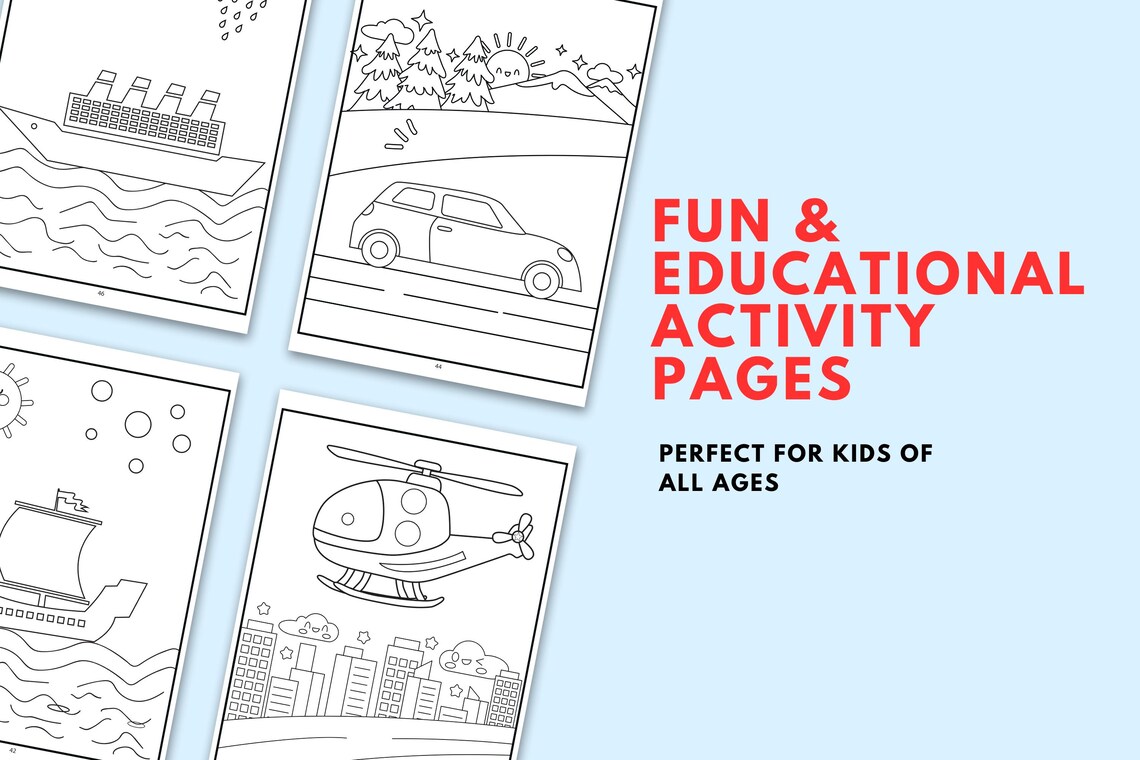 Printable Kids Coloring Pages Fun and Educational Art Instant Download ...