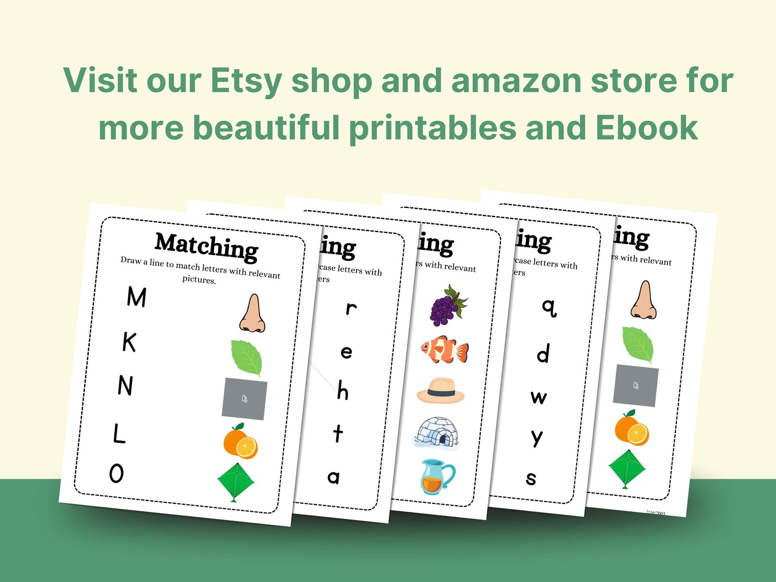 Alphabet Matching Game: Kids Learning Activity, Letter Recognition (PDF ...
