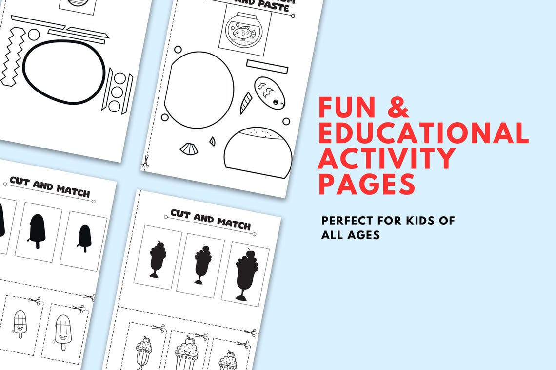 Kids Scissor Skills Printable | Tracing and Coloring Activity Pages ...