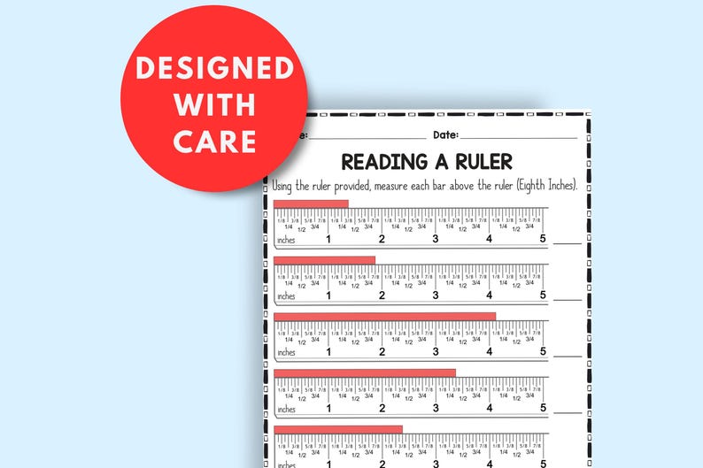 Reading A Ruler Worksheet for Kids | Measuring Length Practice Sheet ...