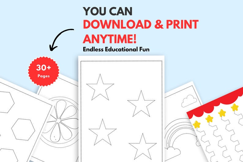 Kids Tracing & Coloring Pages: Alphabet, Numbers, Lines (printable) - Etsy