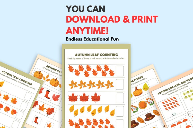 Autumn Cut-out and Paste Activity Pack | Printable Fall Craft for Kids ...