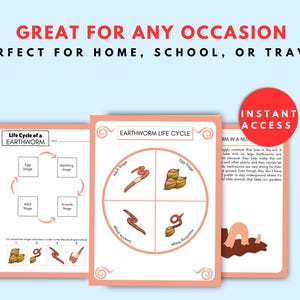 Earthworm Life Cycle Printable Poster for Kids | Educational Biology ...