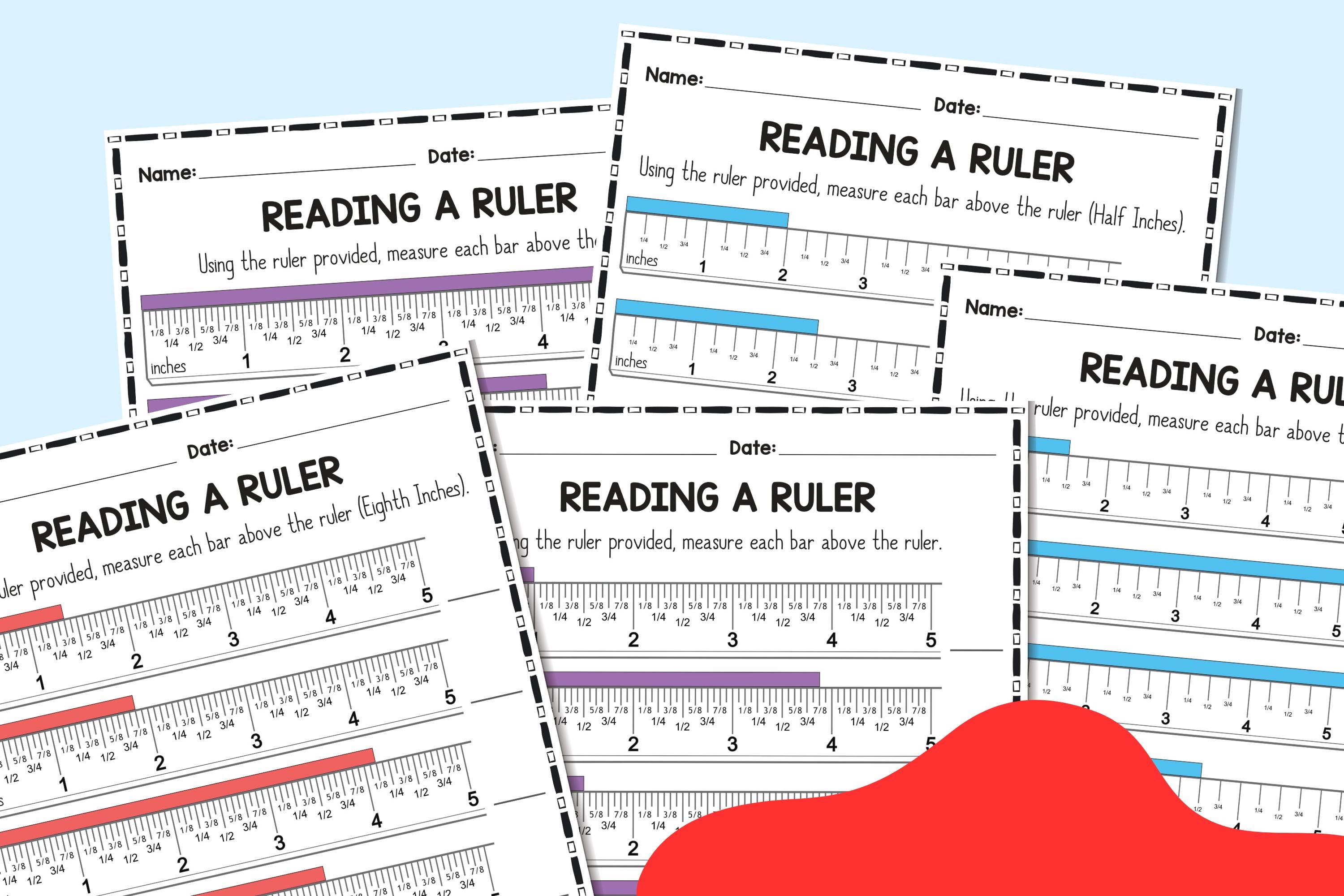 Reading A Ruler Worksheet for Kids | Measuring Length Practice Sheet ...