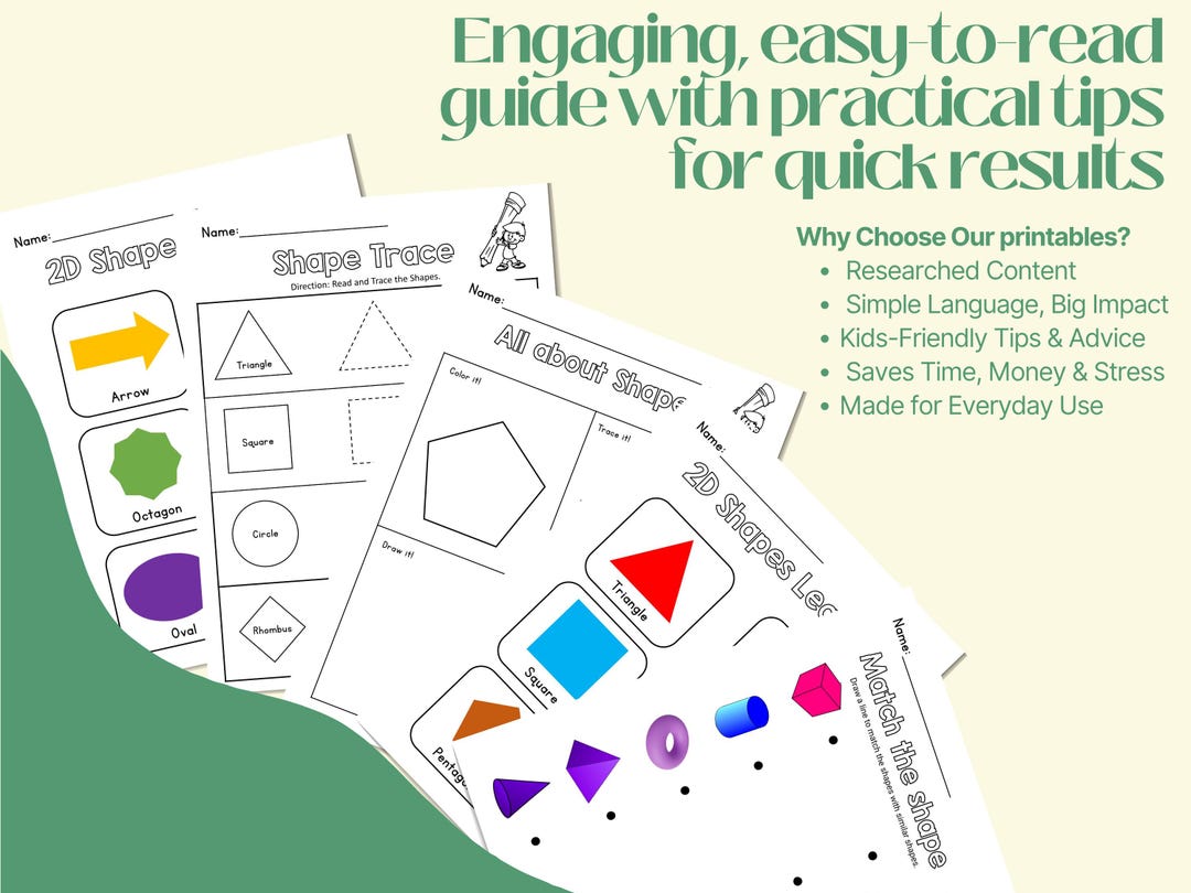 Matching Shapes- Shape Tracing- Learn Colors- Worksheet: Preschool ...