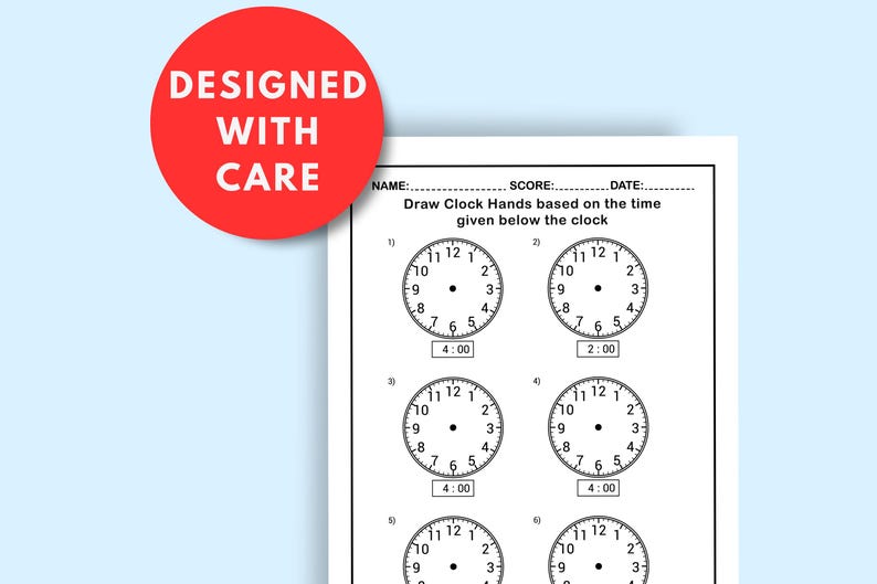Printable Telling Time Worksheets for Kids | Clock Practice | 'half ...
