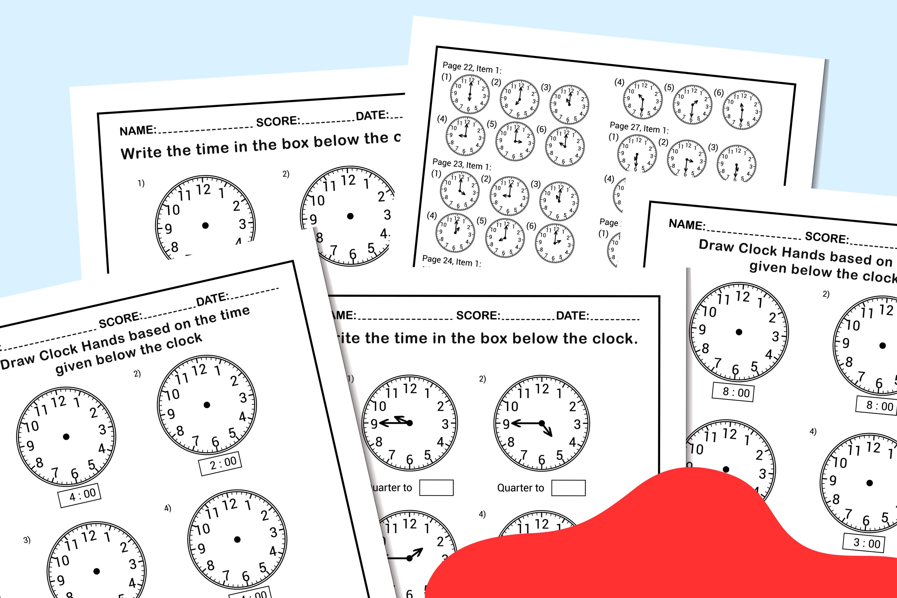 Printable Telling Time Worksheets for Kids | Clock Practice | 'half ...