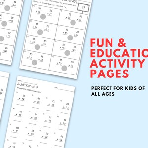 Printable Two-digit Addition and Comparing Numbers Practice Worksheet ...