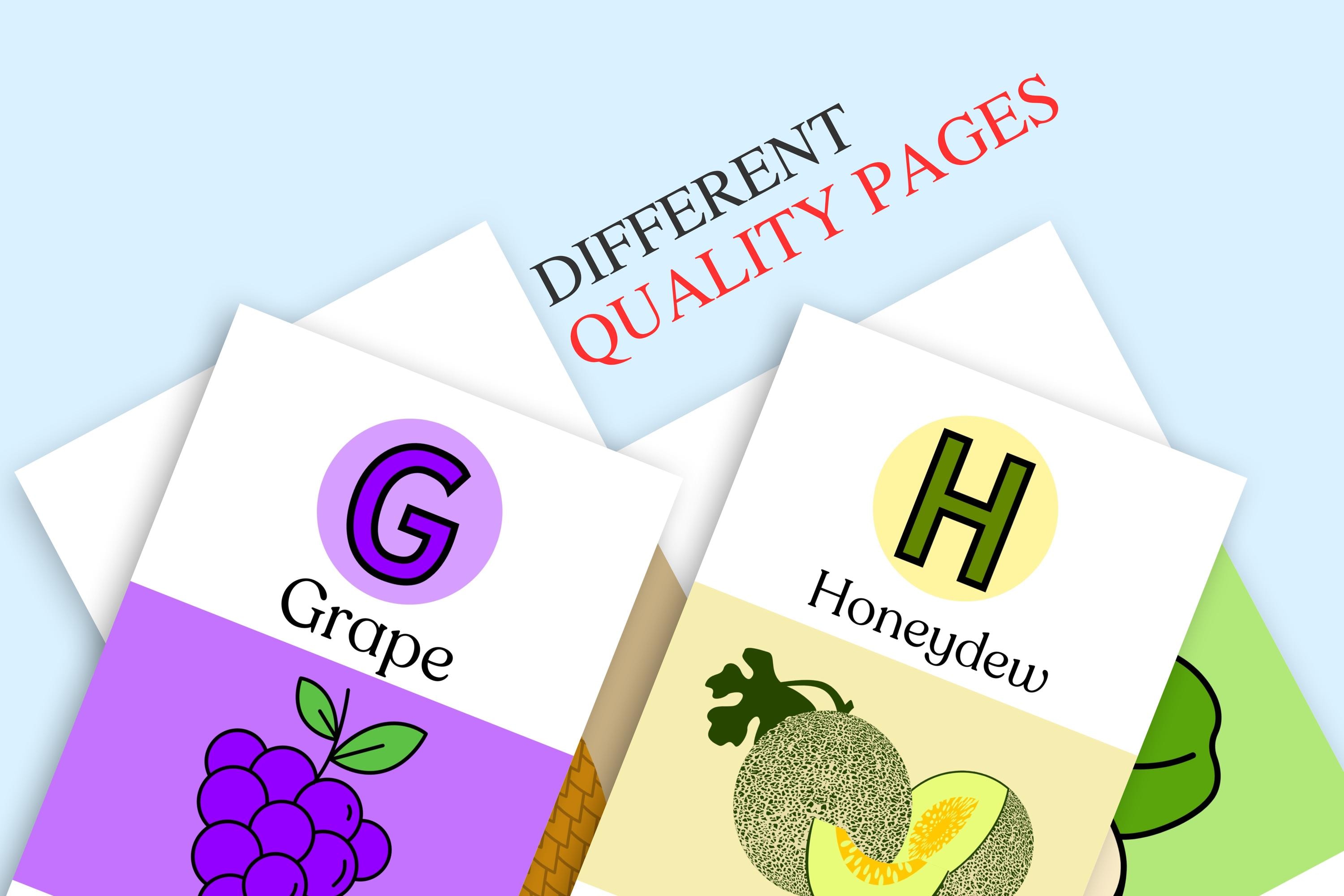 Colorful Alphabet Fruit Flashcards | Educational Printable ABC Fruits ...