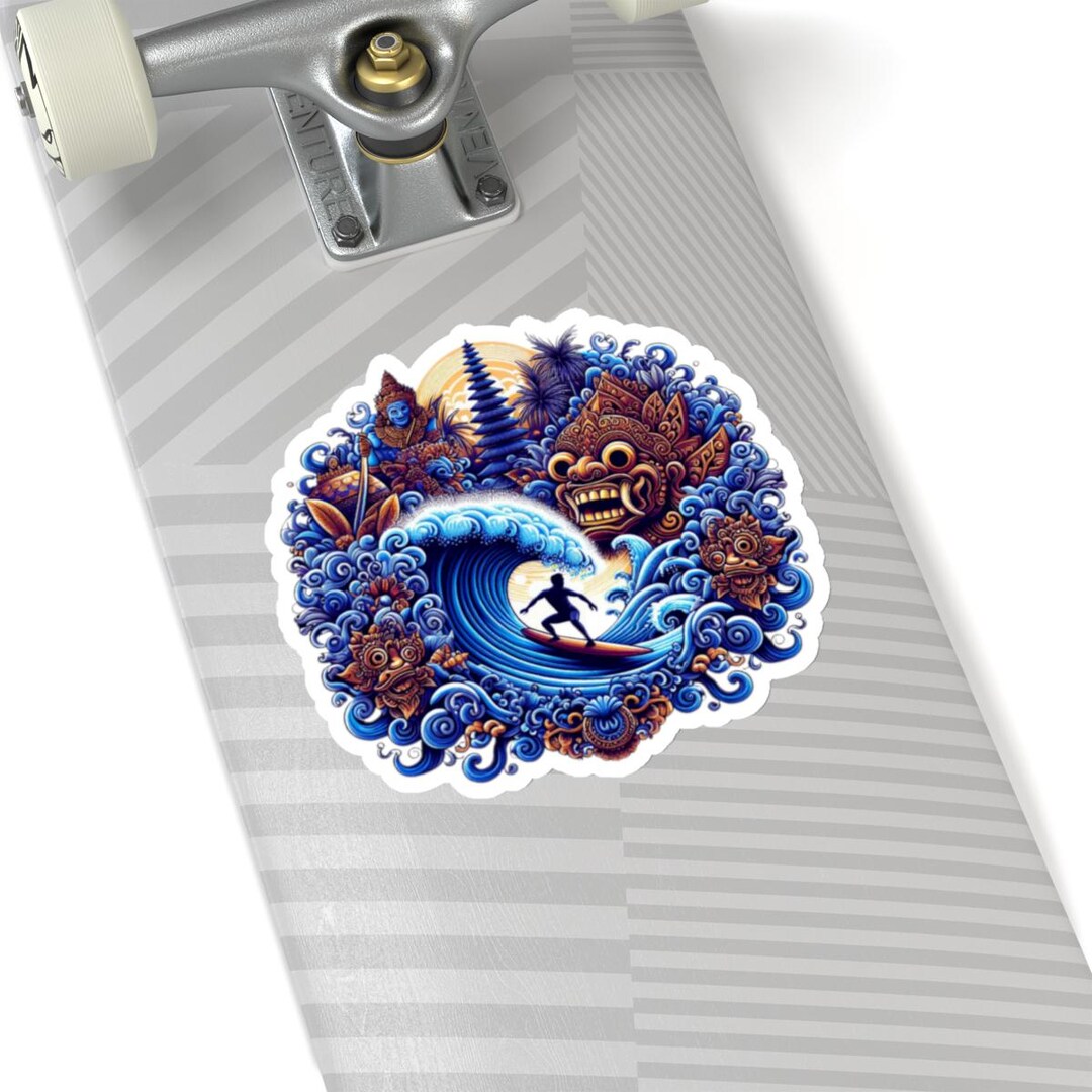 Surfer Bali Kiss-cut Stickers Barong Design, Balinese Art Sticker Pack ...
