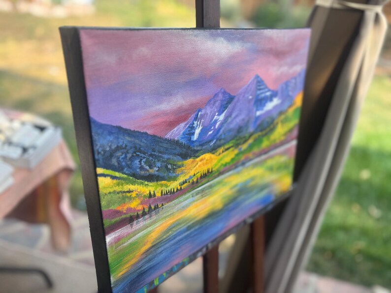 Maroon Bells Acrylic Painting 12" X 14" - Etsy