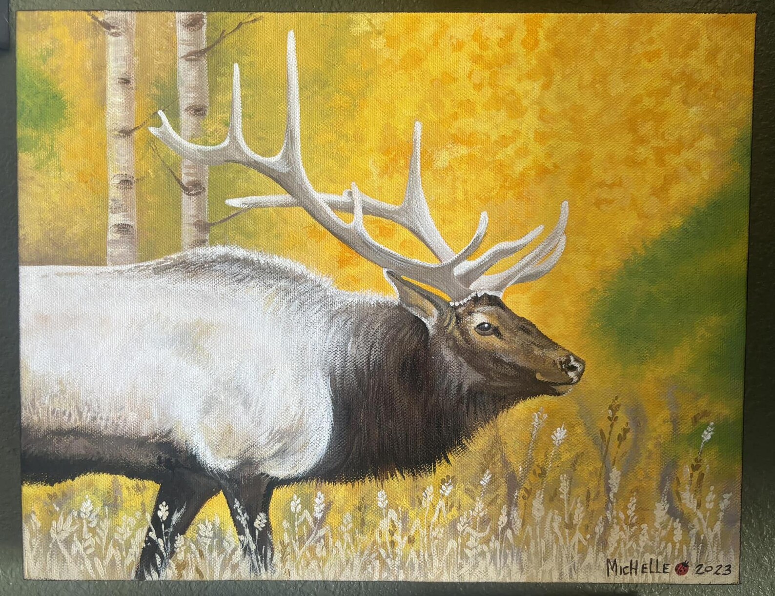 Bulk Elk in the Fall Acrylic Painting 14" X 11" - Etsy