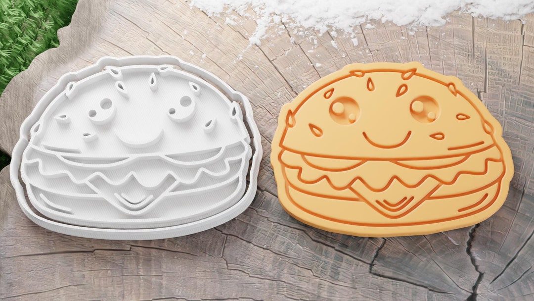 Cute Burger Cookie Cutter / Fondant / Icing - Etsy