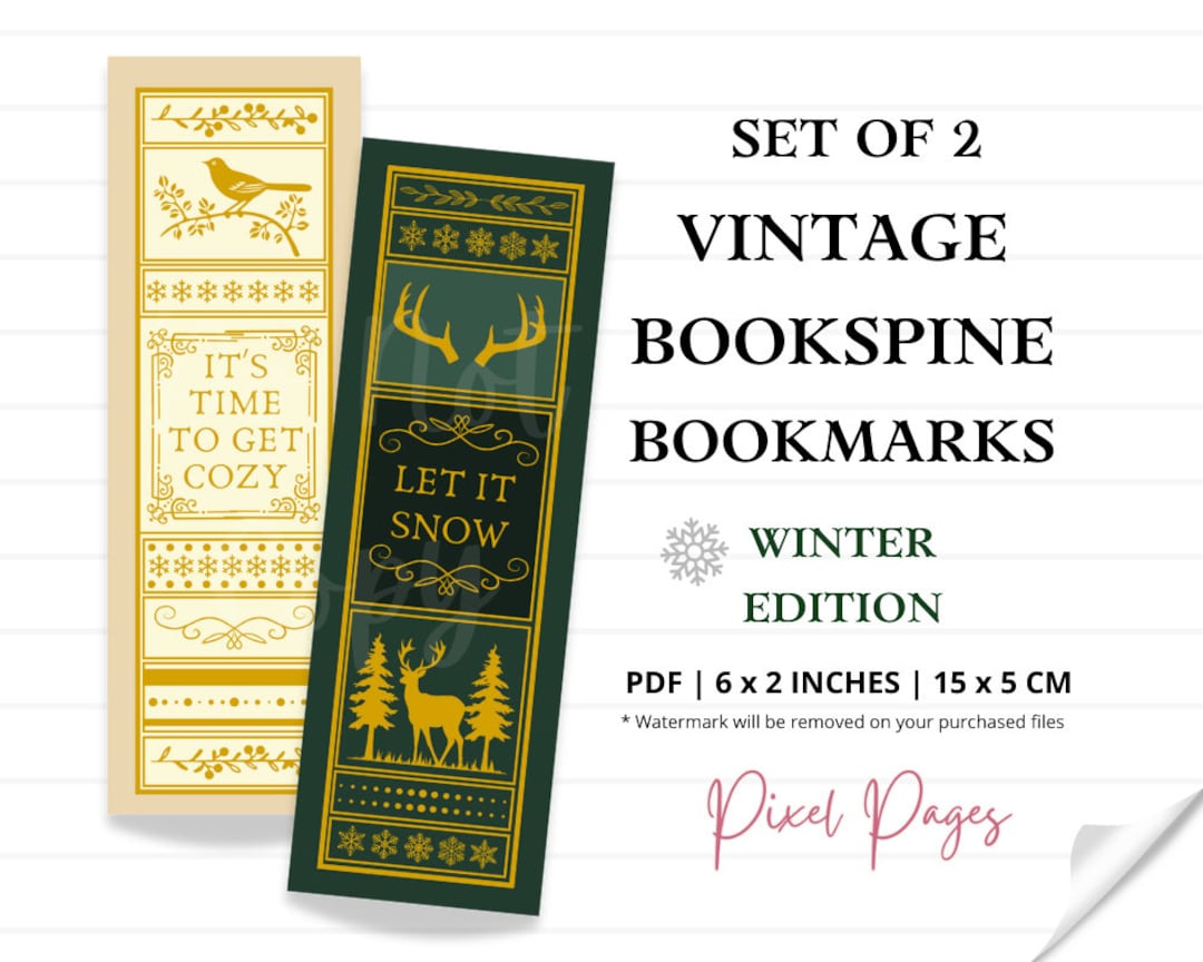 Winter Book Spine Bookmarks – Set of 2 Printable Winter-themed ...
