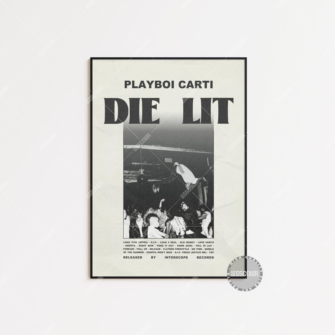 Playboi Carti Posters / Die Lit Poster, Tracklist Album Cover Poster, Print Wall Art, Playboi ...