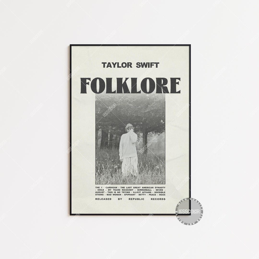 Taylor Swift Posters / Folklore Poster, Album Cover Poster, Poster ...