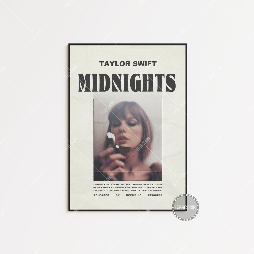 Taylor Swift Posters / Midnights Poster, Album Cover Poster, Poster ...