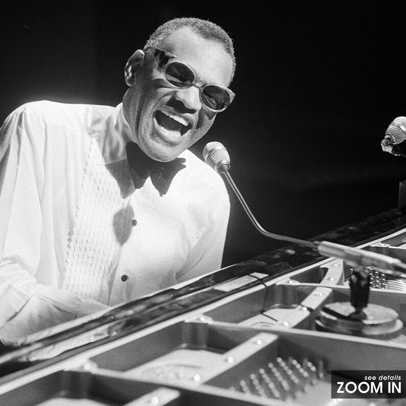 Ray Charles Posters / Ray Charles Black and White Wall Art, Album Cover ...