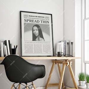 Mariah the Scientist Newspaper Print, Spread Thin Poster, Lyrics Print ...