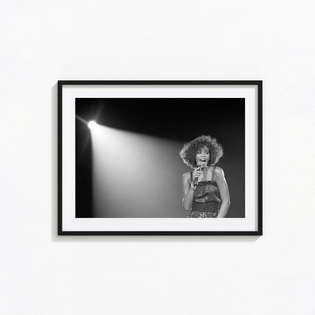 Whitney Houston Posters / Whitney Houston Black and White Wall Art ...