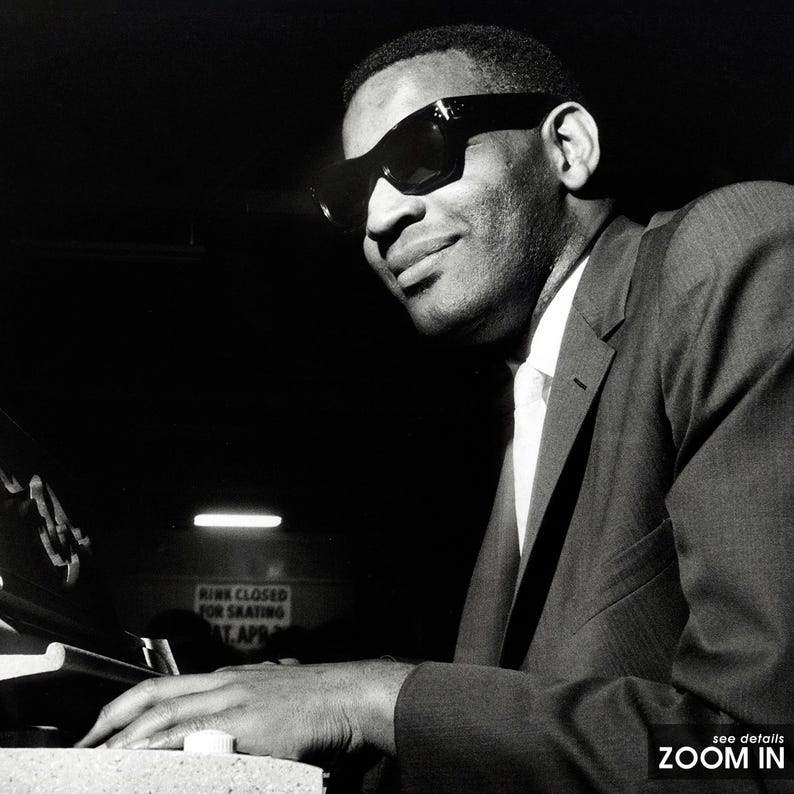 Ray Charles Posters / Ray Charles Black and White Wall Art, Album Cover ...