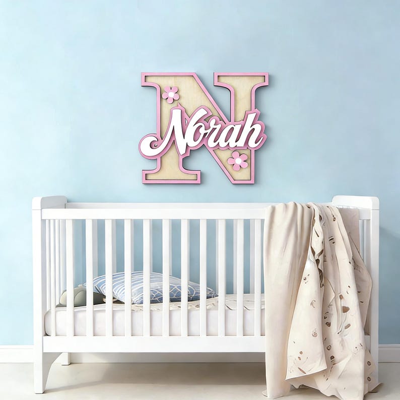 Nursery Name Sign, Baby Wood Name Sign, Baby Shower Gift, Door Sign - Etsy