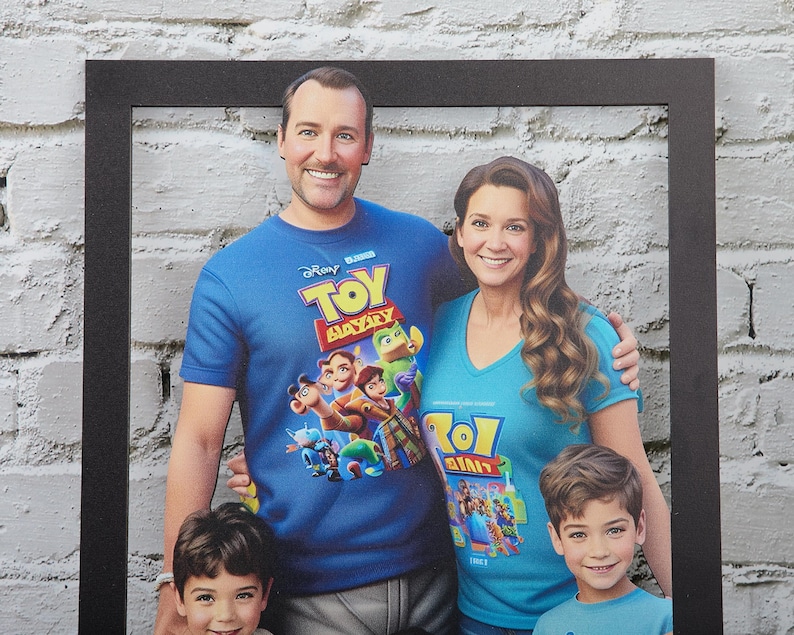 Custom Pixar-style 3D Family Photo Frame, Cartoon Portrait Photo ...
