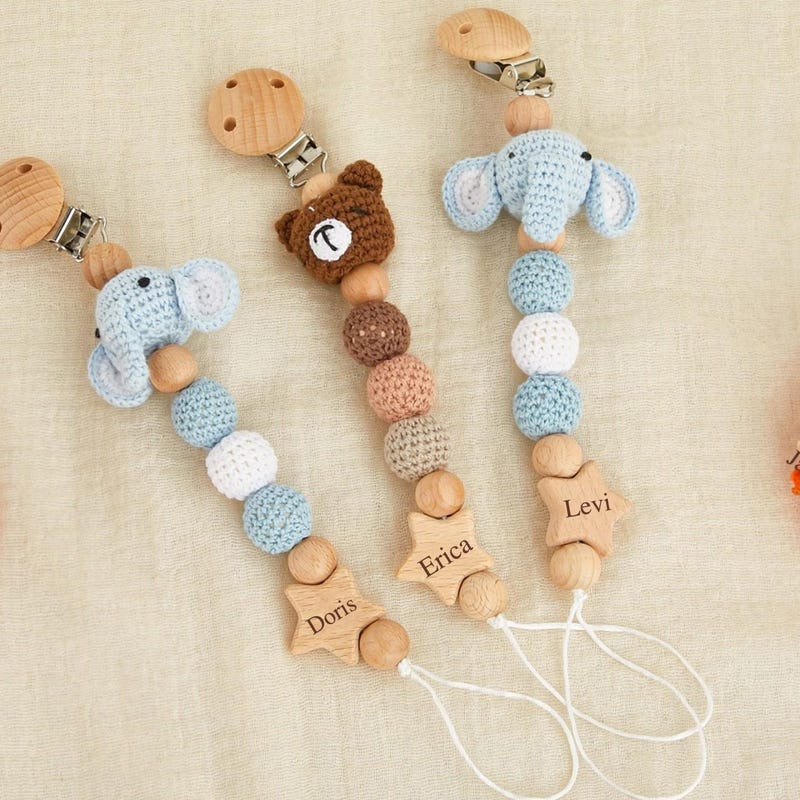 Name Paci Clip Bear - Etsy UK