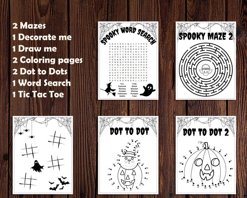 10 Printable Halloween Activities Pack, Kids Spooky Games, Halloween ...