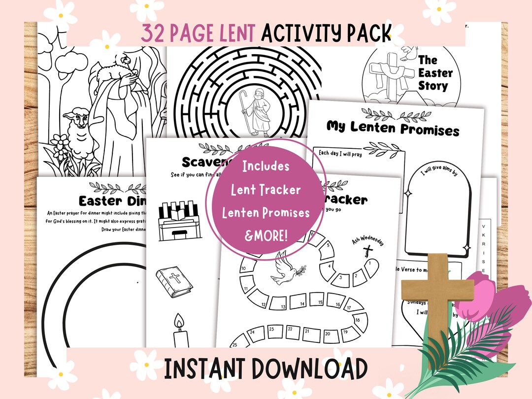 Lent Printable 32 PAGES Kids Activity Pack – Fun & Faith-based Learning ...