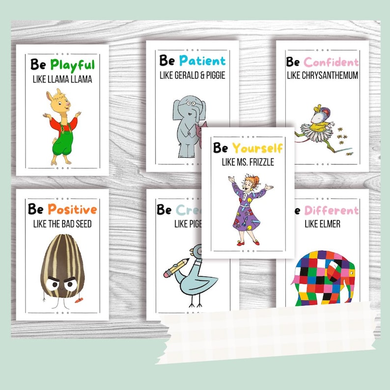 15 Preschool Book Character Positive Affirmation Posters – Printable ...