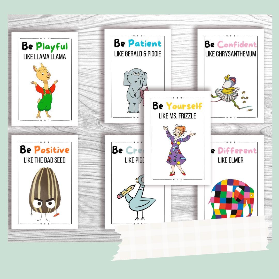 15 Preschool Book Character Positive Affirmation Posters – Printable ...