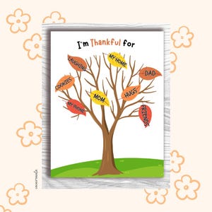 Thankful Tree Activity, Printable Thanksgiving Game, Fall Activity for ...