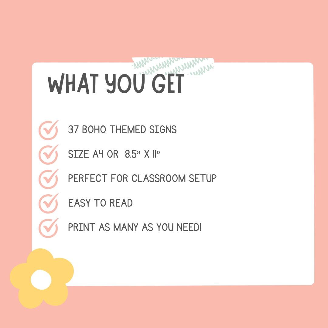 Boho Minimalist Classroom Center Signs – Neutral Printable Labels for ...