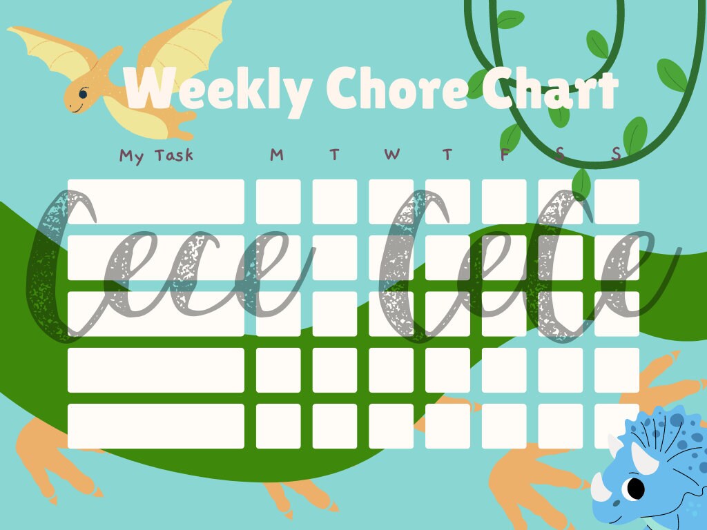 Chore Chart for Kids Printable Behavior Chart Allowance Chart ...